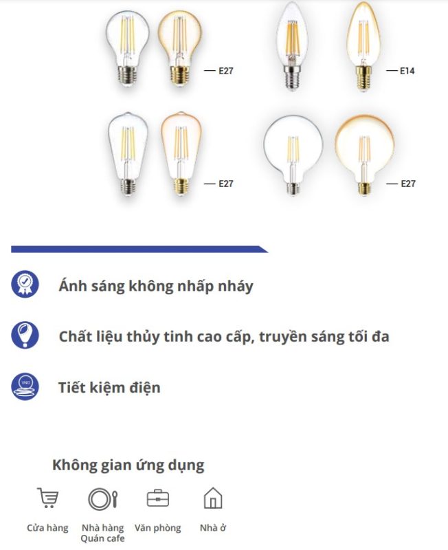 Bóng đèn Filament Panasonic - Đèn Sài Gòn